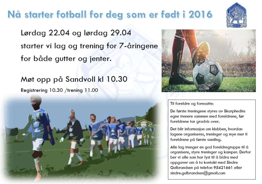 Oppstart fotball for 2016 kullet – Skarphedin idrett